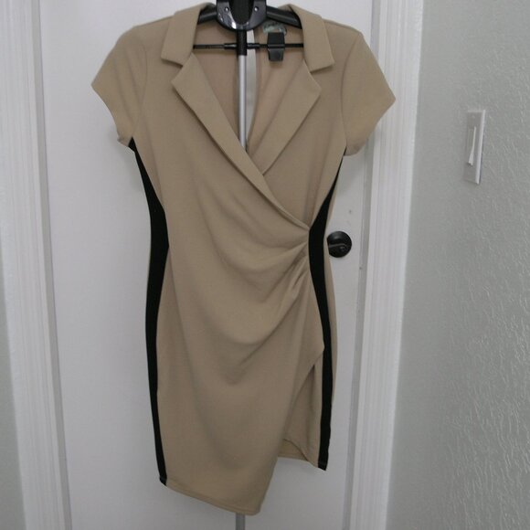Almost Famous | Dresses | Almost Famous Tan And Black Bodycon Dress ...